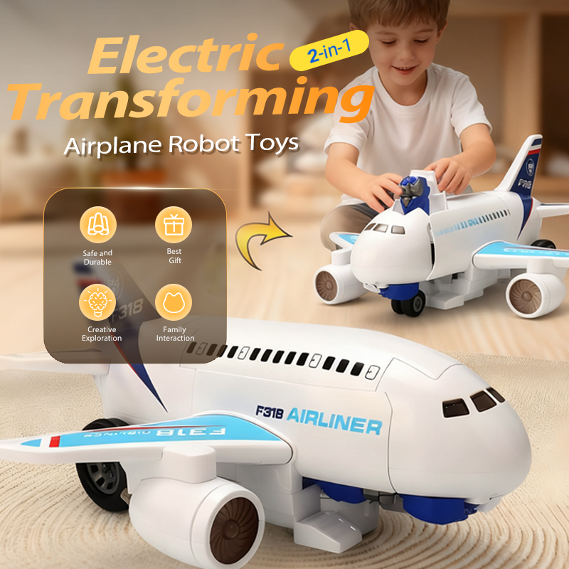 2-in-1 Electric Transforming Airplane Robot Toys – rewenjoy